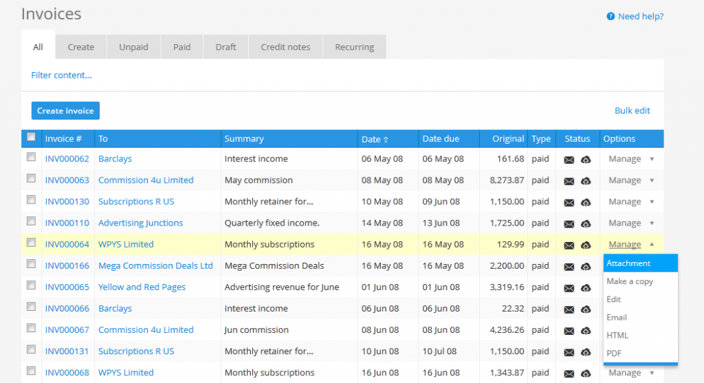 Brand new invoice list released - check it out today! | Clear Books